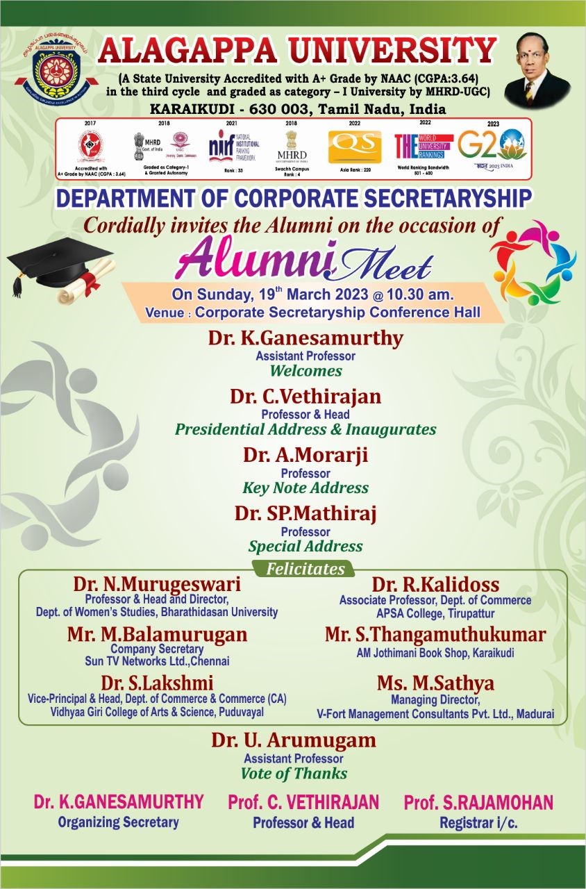 Official Website of Alagappa University - Karaikudi, Tamilnadu, India